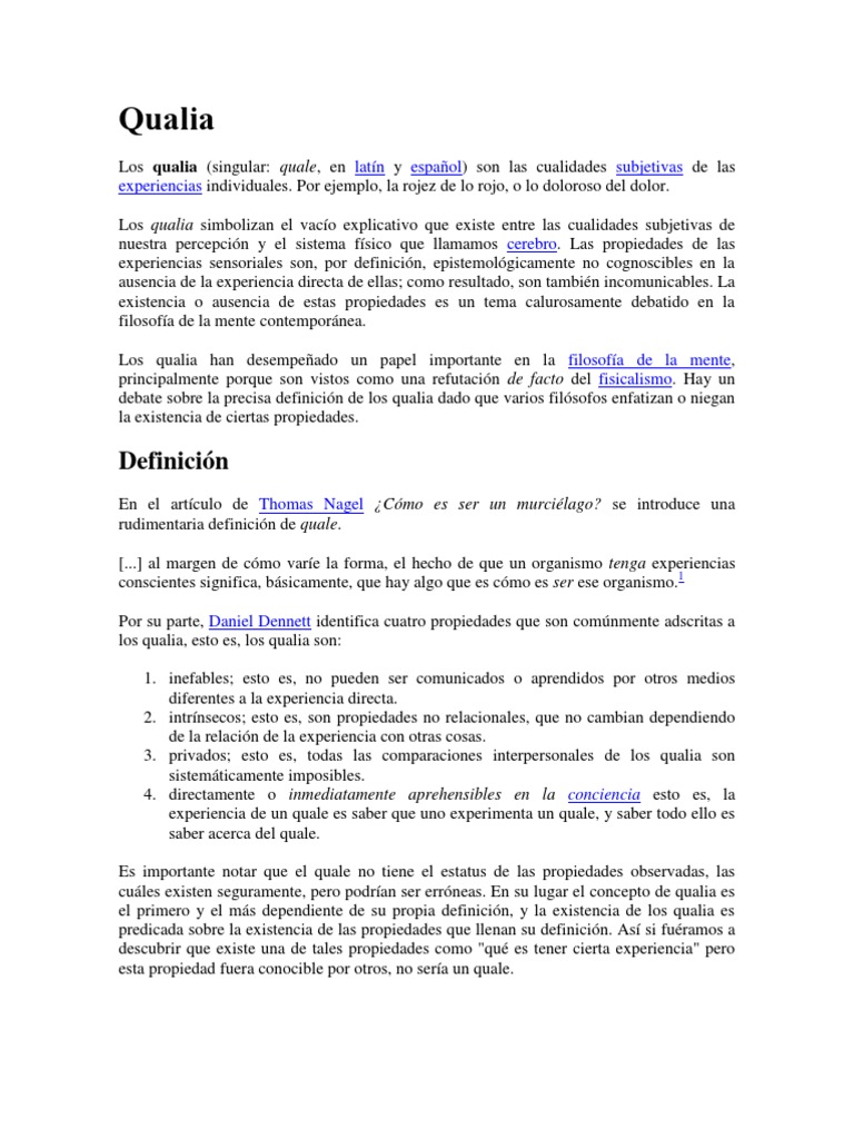 Qualia | PDF | Qualia | Filosofía occidental