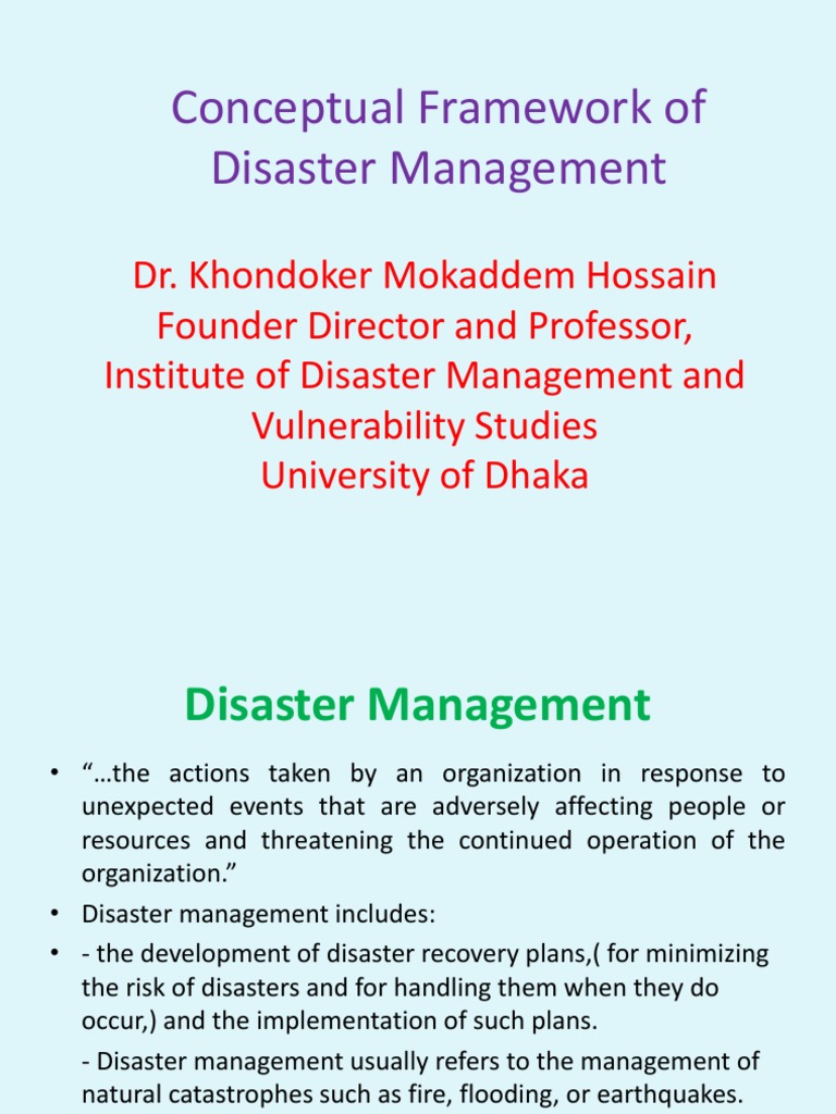 Conceptual Framework of Disaster Management | PDF | Emergency ...