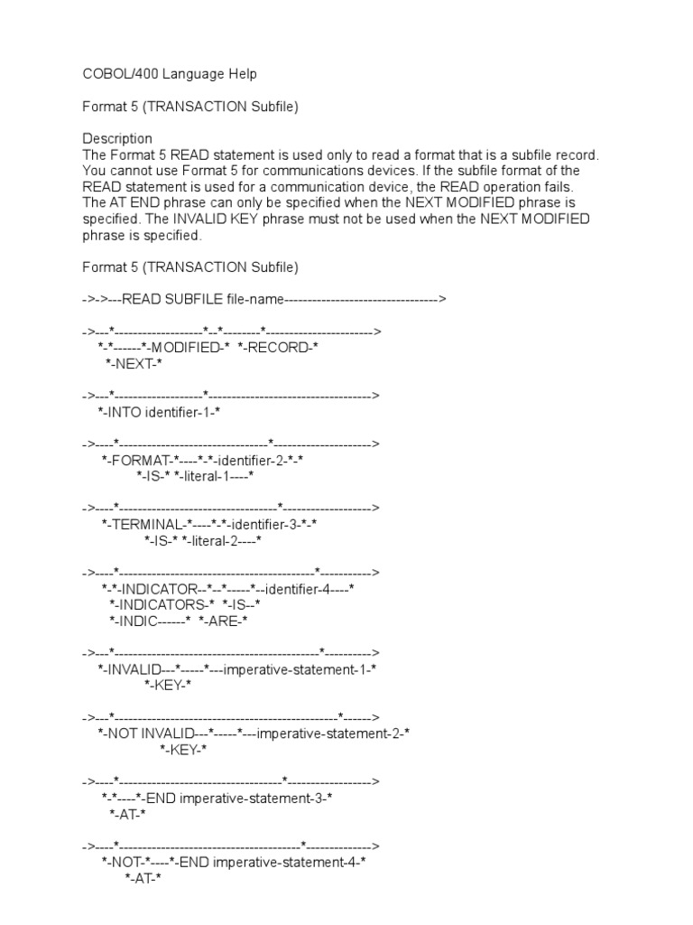 COBOL Subfiles | Download Free PDF | Computer Program | Programming