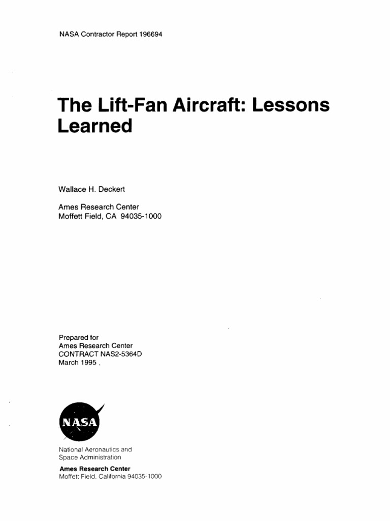 The Lift-Fan Aircraft - Lessons Learned | PDF | Stall (Fluid Mechanics ...