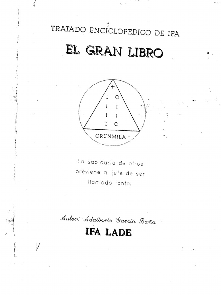 El Gran Libro de Ifa Version de Ifa Ladde Parte 1 | PDF