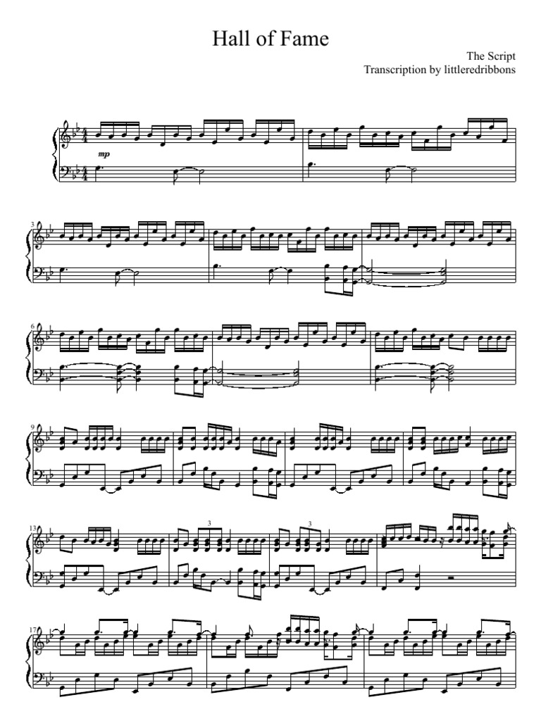 Hall of Fame Piano Sheet Music | PDF | Musicology | Musical Compositions