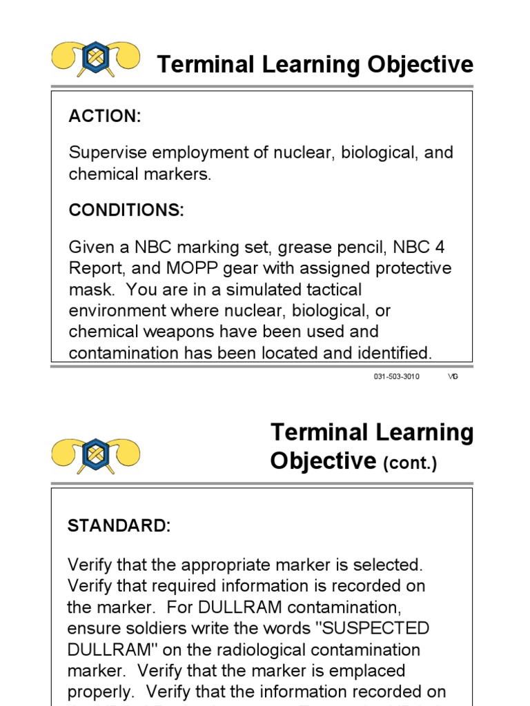 Terminal Learning Objective: Action | PDF | Weapons Of Mass Destruction ...