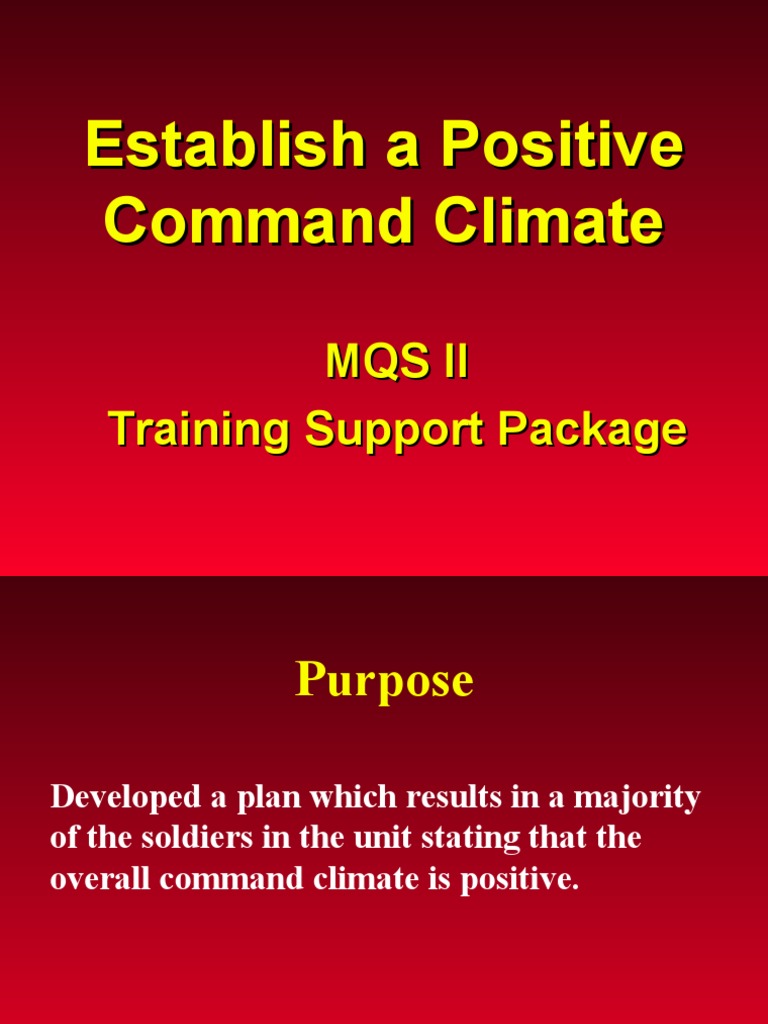 Establish A Positive Command Climate | PDF | Morale | Leadership