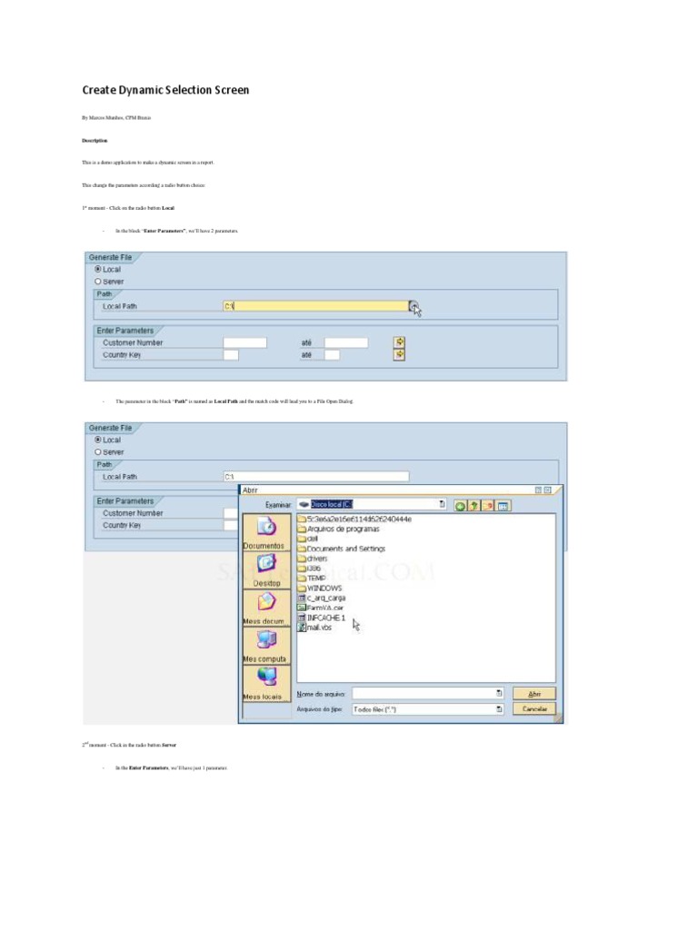 Create Dynamic Selection Screen | PDF | Parameter (Computer Programming) | Information ...