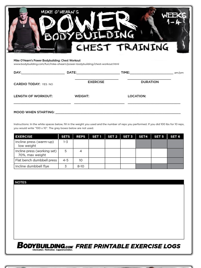 Power Bodybuilding 12 Week Logs | Aerobic Exercise | Individual Sports ...