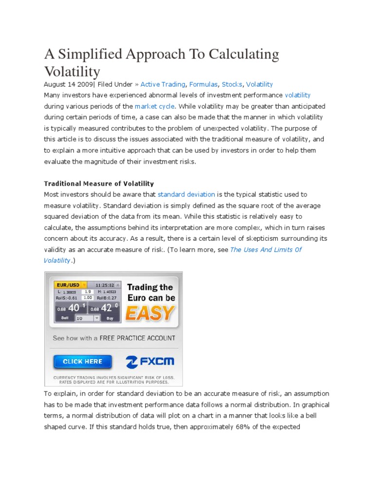 A Simplified Approach To Calculating Volatility | PDF | Volatility ...