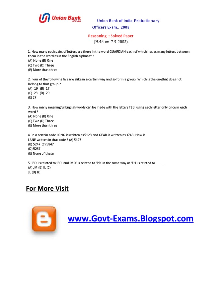 Bank Exam Solved Question Papers | PDF | Economy Of India ...