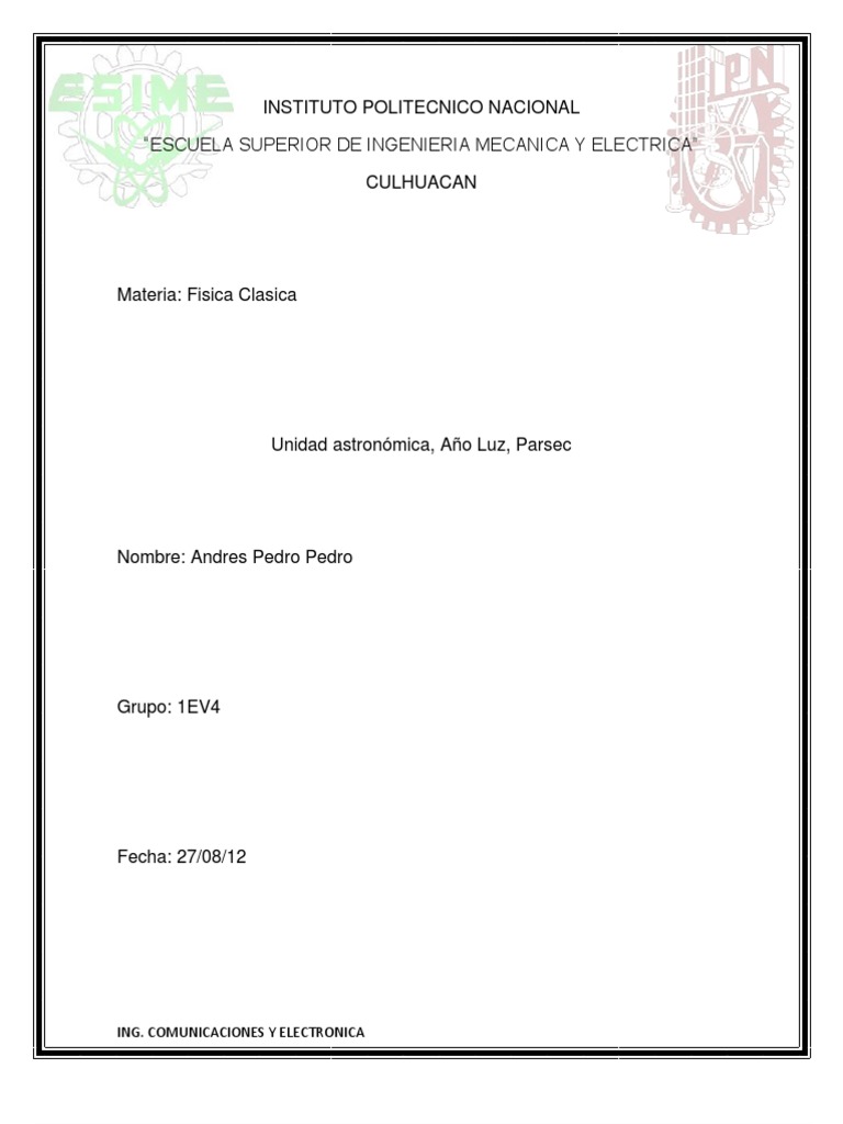 Parsec | PDF | Unidad Astronómica | Minuto y segundo de arco