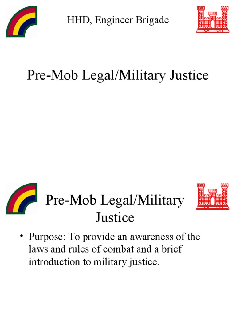 Pre-Mob Legal/Military Justice: HHD, Engineer Brigade | PDF | Uniform ...