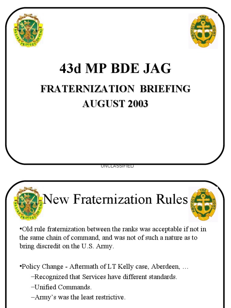 Fraternization Briefing | PDF | Officer (Armed Forces) | Military Service