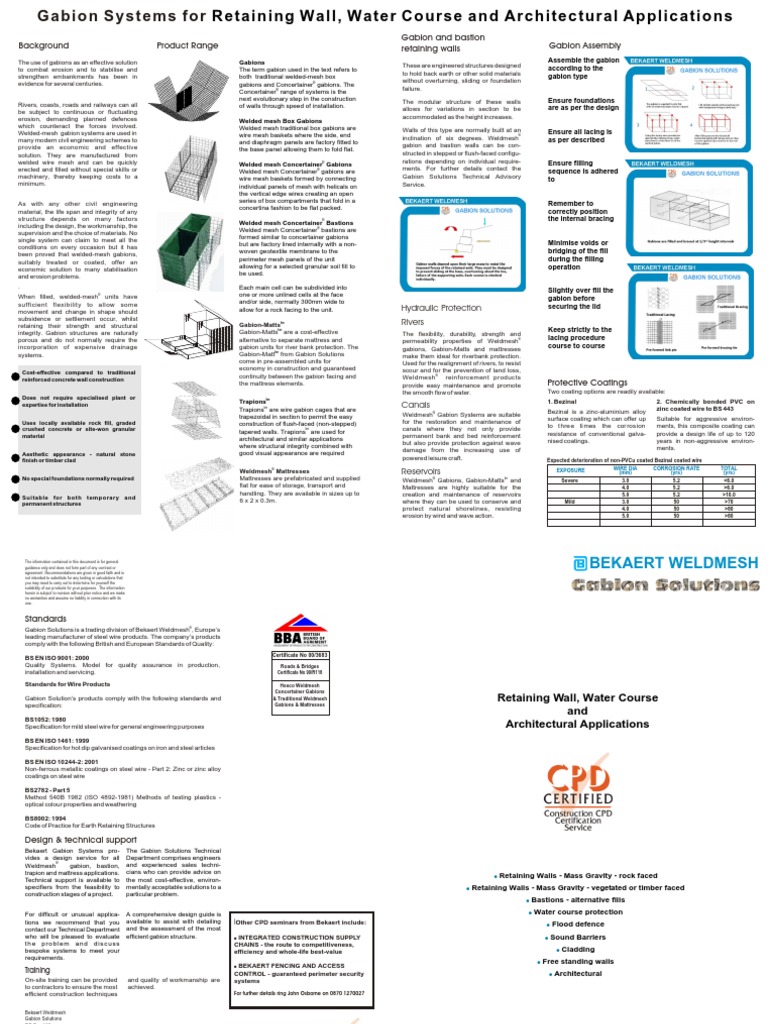 Gabion CPD | PDF | Specification (Technical Standard) | Concrete