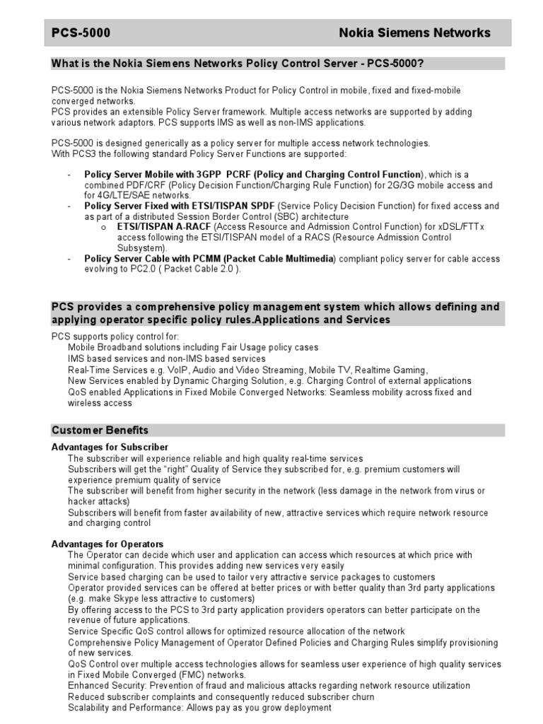 Pic PCS-5000 PDF | PDF | Ip Multimedia Subsystem | Quality Of Service