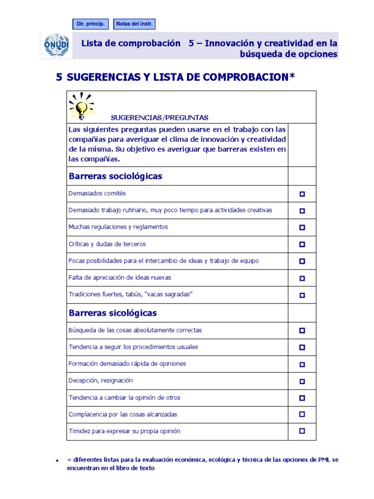 5 Checklist | PDF | Innovación | Creatividad