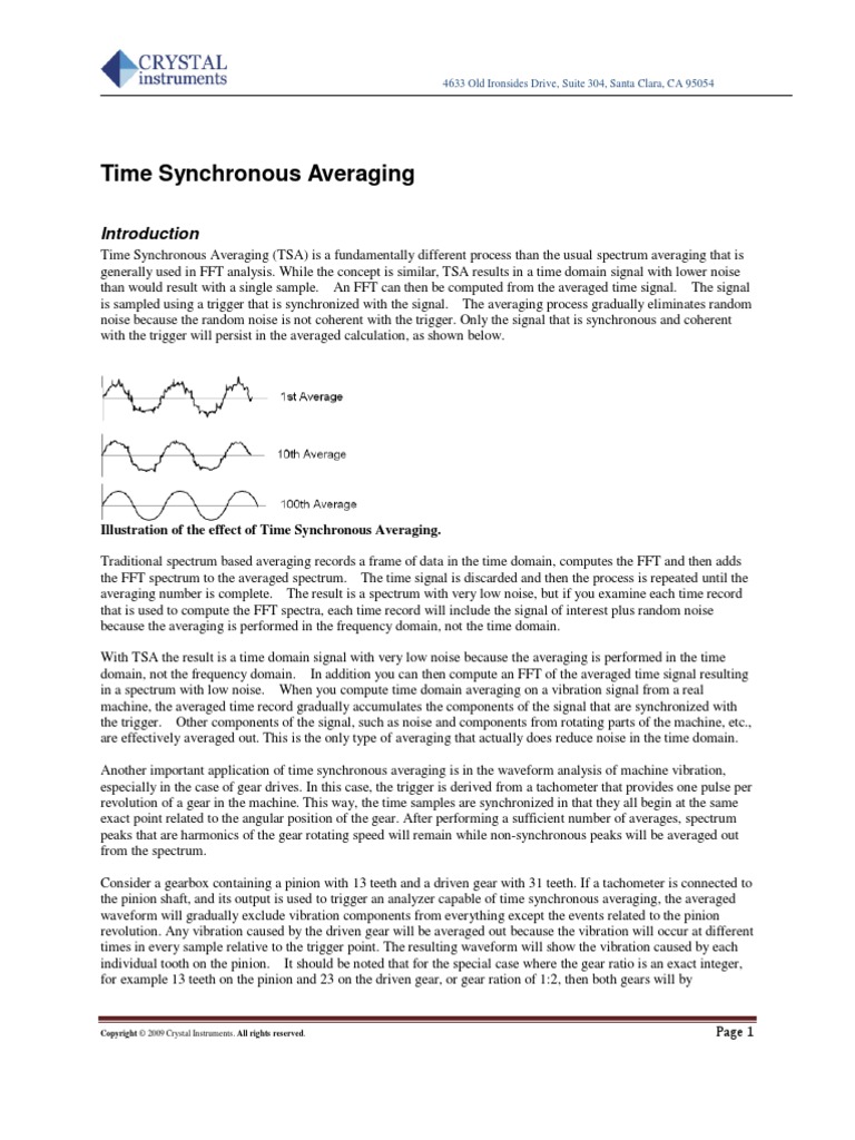 Time Synchronous Average | PDF