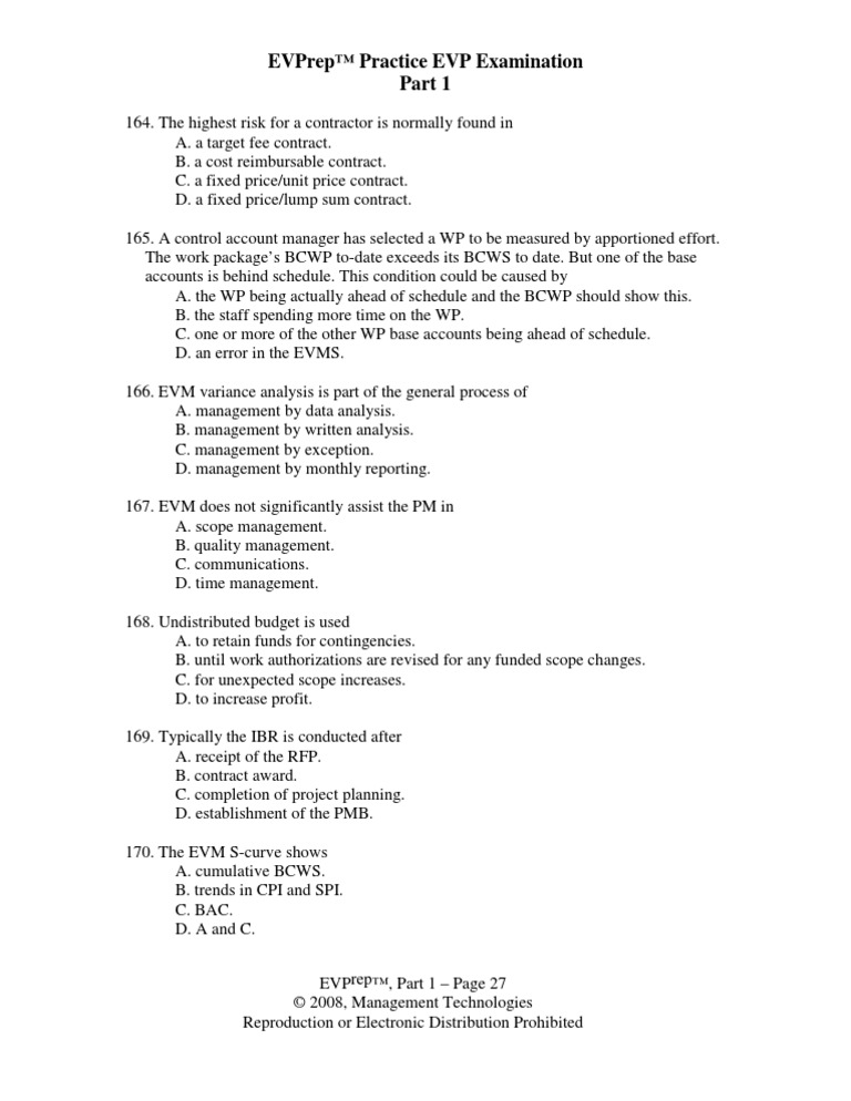 Evprep™ Practice Evp Examination | PDF