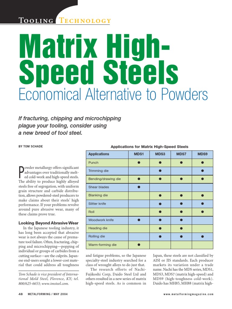 Matrix High Speed | PDF | Steel | Manmade Materials