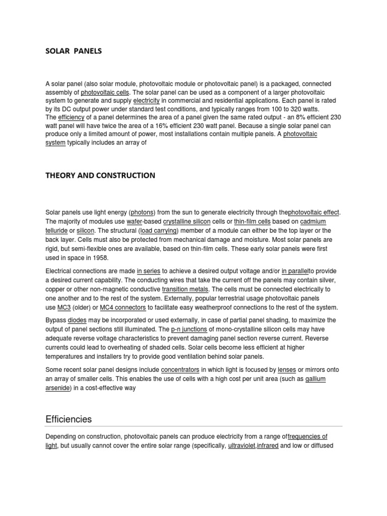 Solar Panels | PDF | Solar Panel | Solar Cell