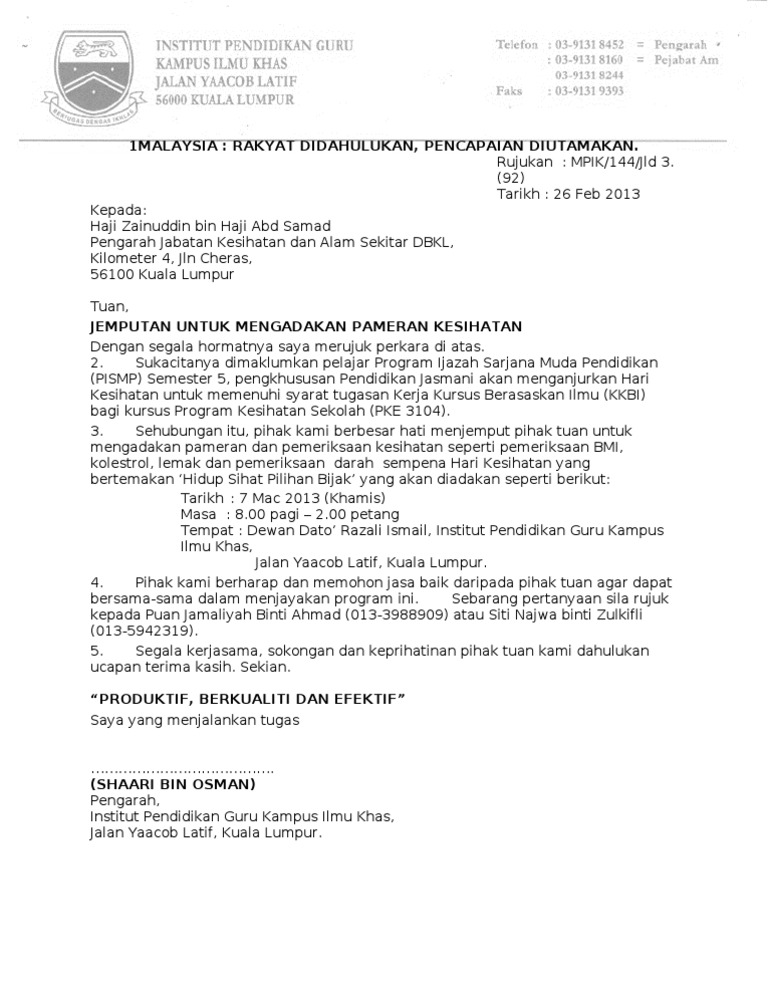 Surat Melalui Pengarah - DBKL | PDF
