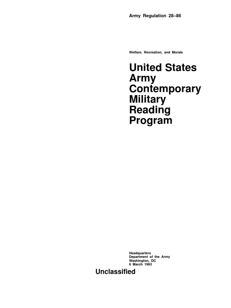 United States Army Contemporary Military Reading Program: Unclassified ...