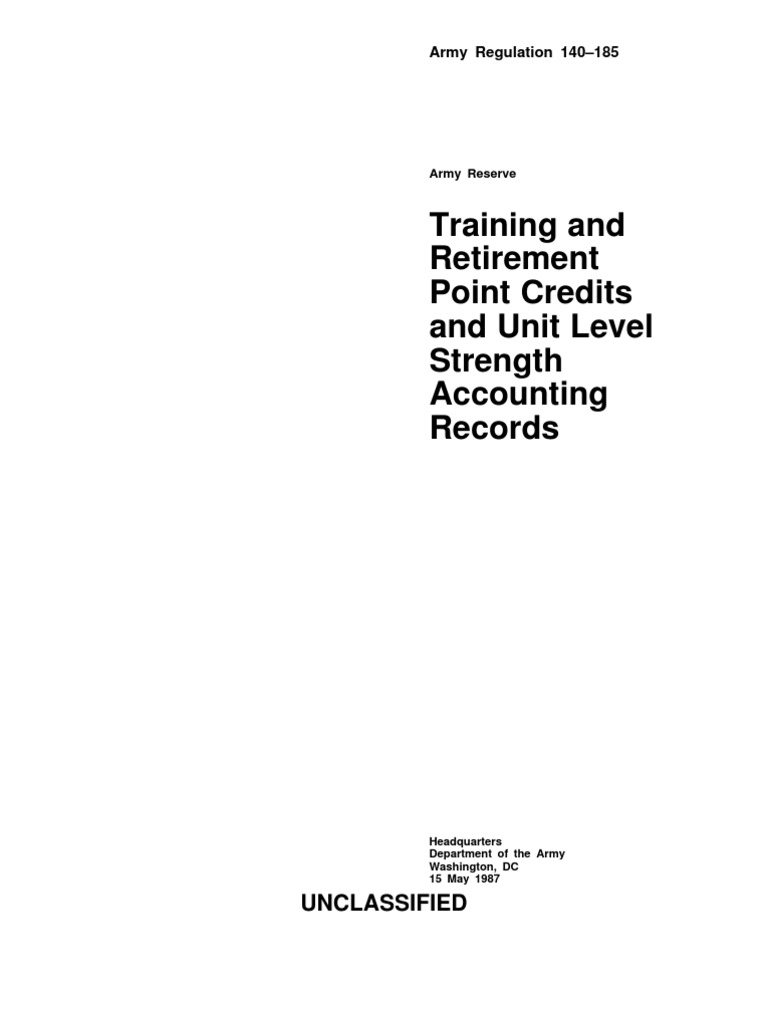 Training and Retirement Point Credits and Unit Level Strength ...