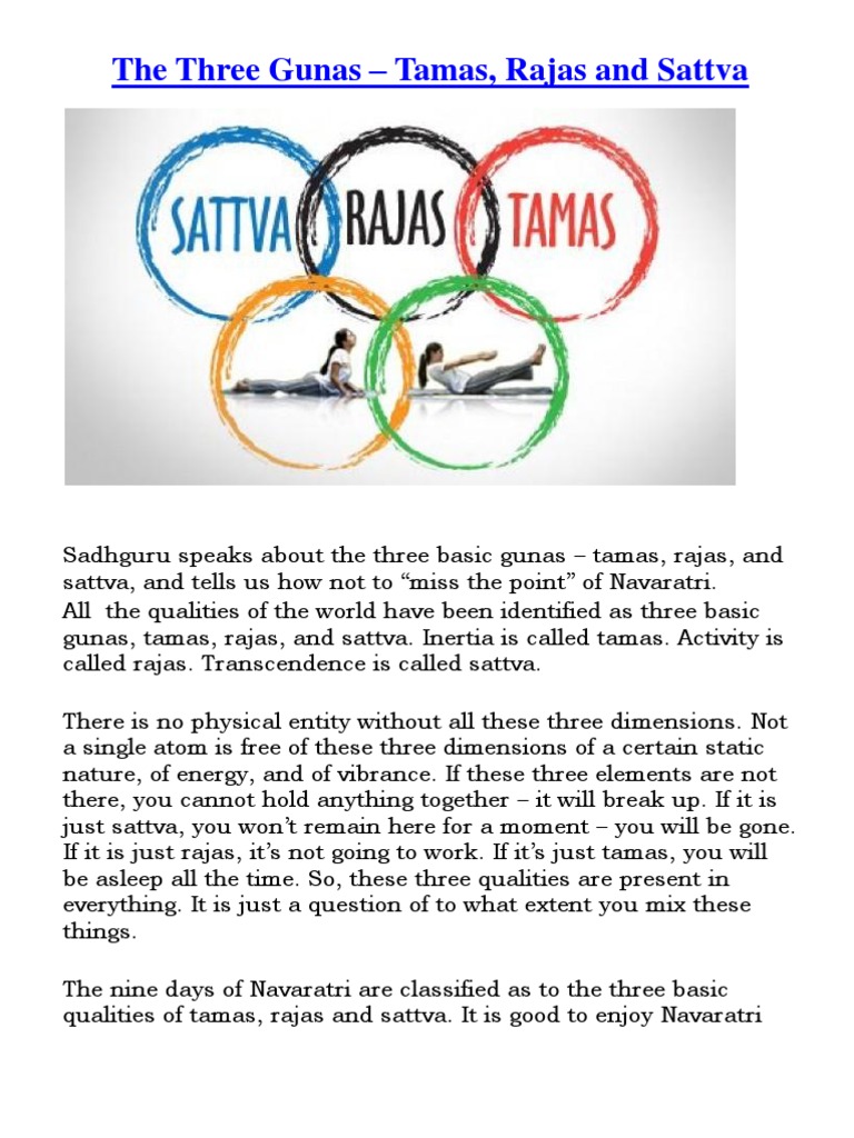 The Three Gunas – Tamas, Rajas and Sattva
