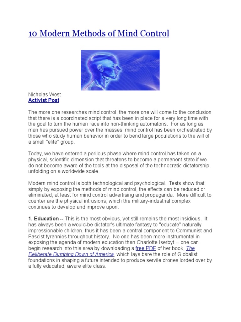 10 Modern Methods of Mind Control | PDF | Propaganda | Psychology