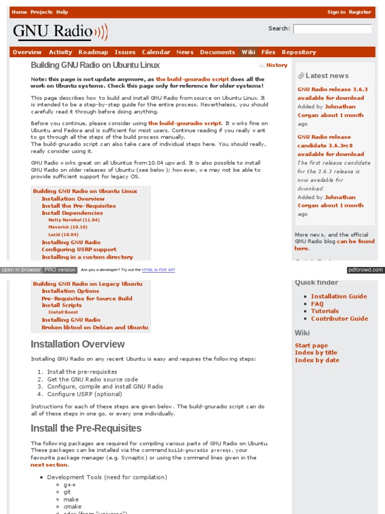 Gnuradio Org Redmine Projects Gnuradio Wiki UbuntuInstall Lu | PDF ...