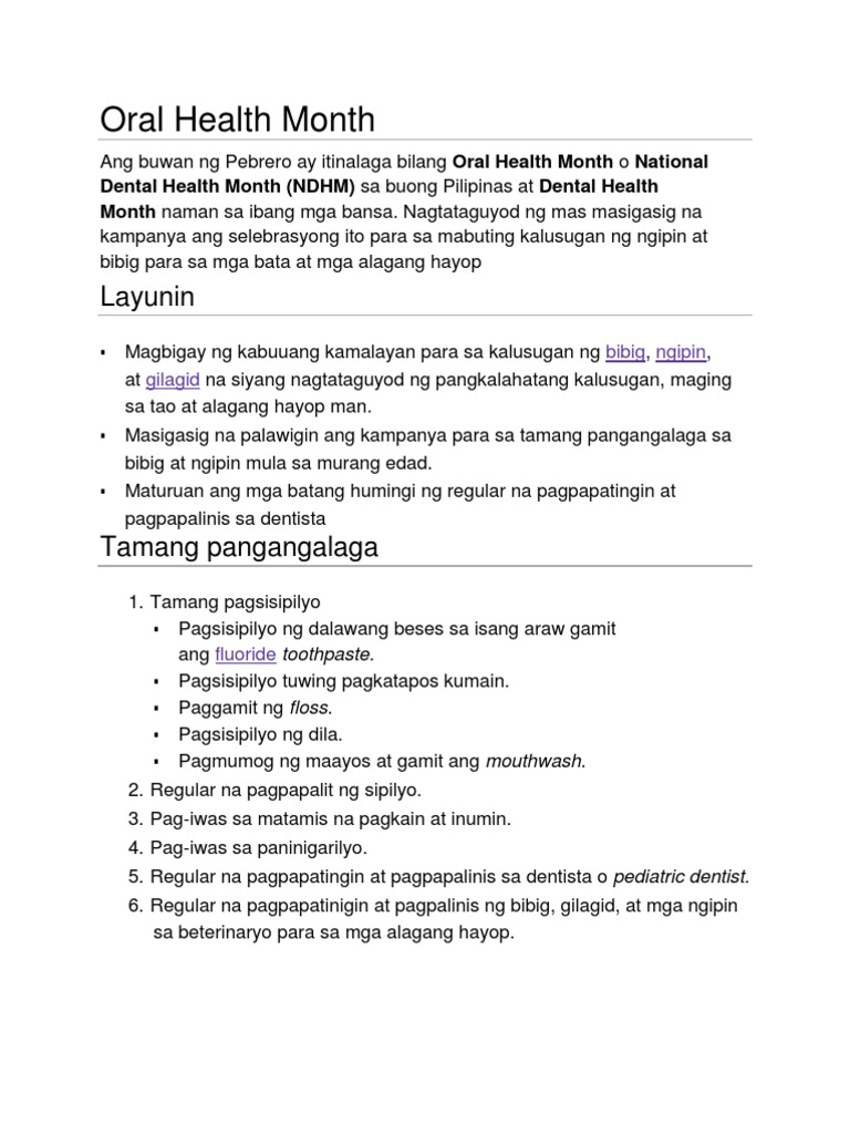 Oral Health Month | PDF
