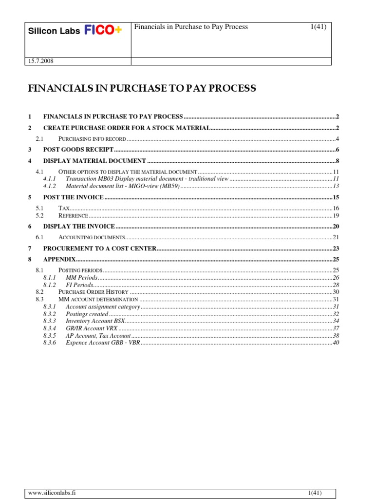 Procure To Pay Process | PDF | Accounts Payable | Invoice
