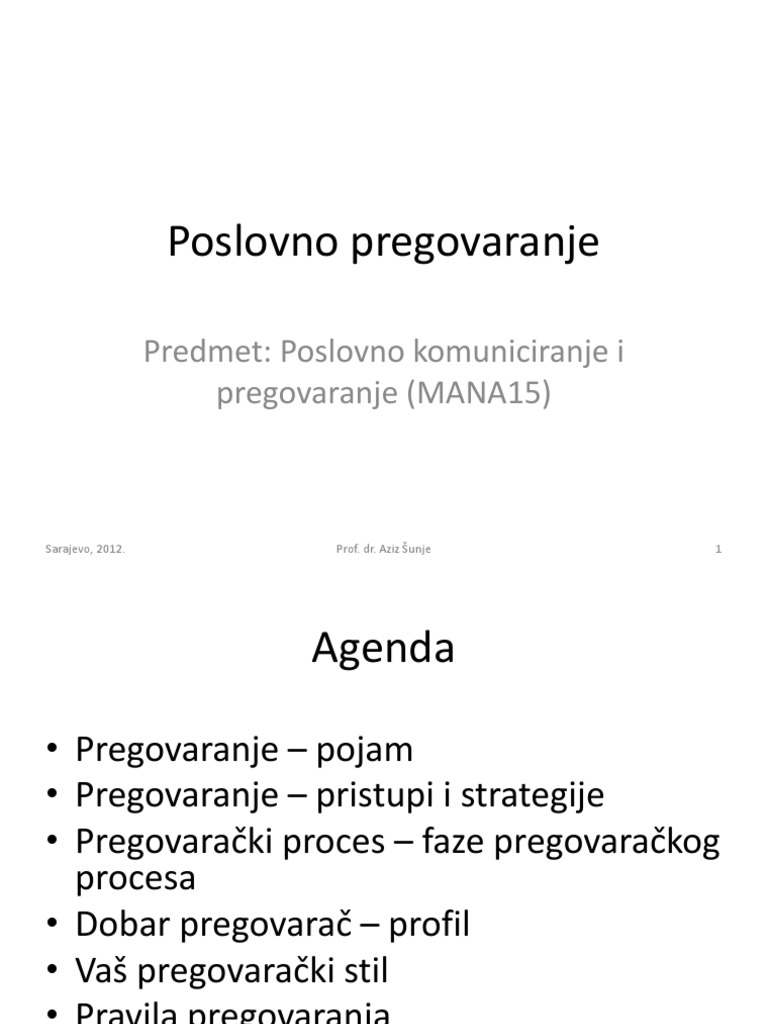 Poslovno Pregovaranje | PDF