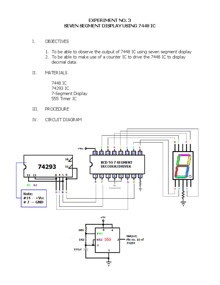 7448 IC with Seven Segment Display | PDF