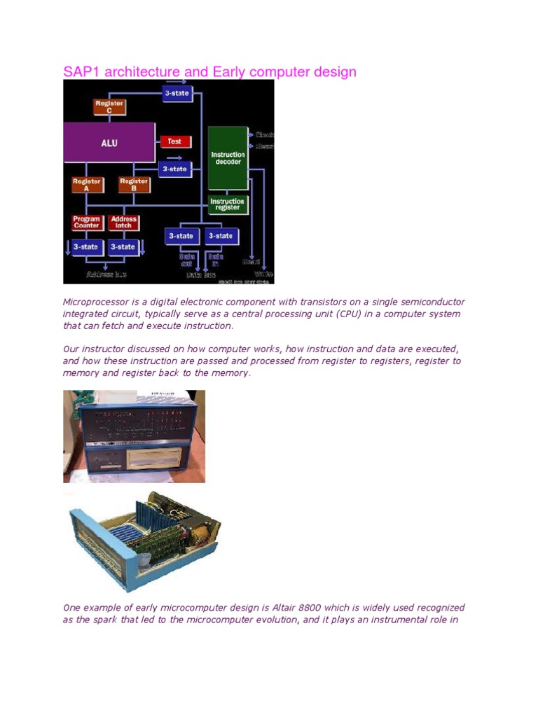 SAP1 Architecture and Early Computer Design | PDF | Microcomputers | Instruction Set