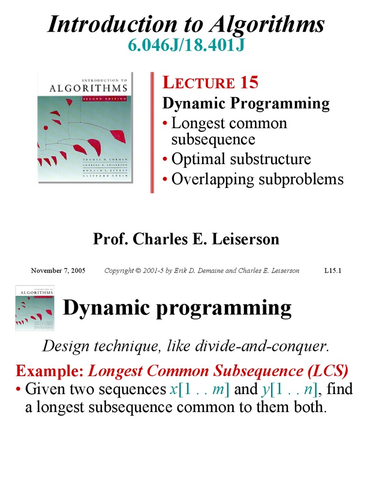 Cormen Algo-Lec15 | PDF