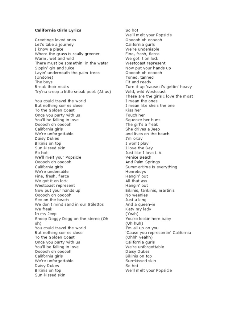 Lyrics | PDF | Song Structure | Leisure