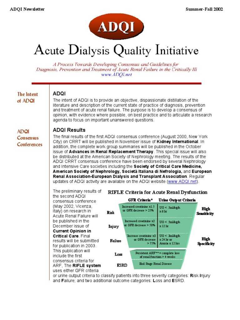 Adqi Kriteria Rifle | Renal Function | Chronic Kidney Disease