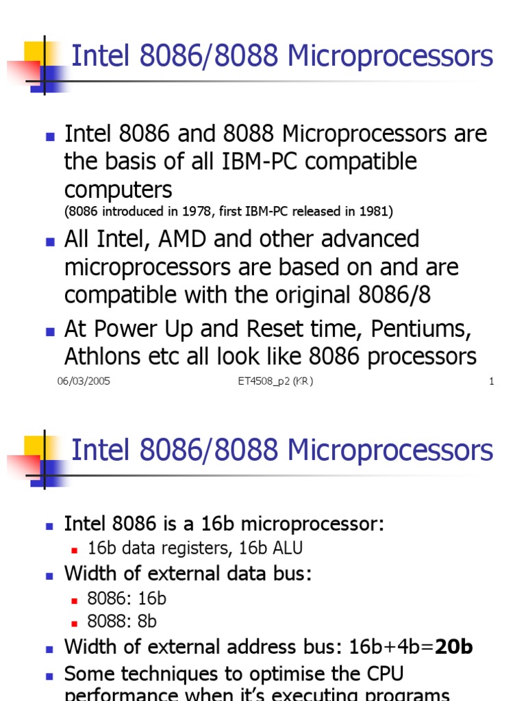 8086 8088 Microprocessor | Instruction Set | Central Processing Unit