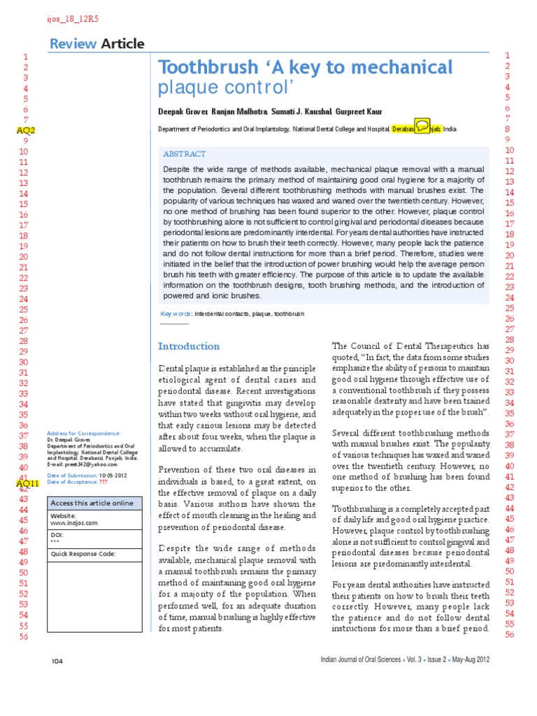 Toothbrush Review | PDF | Toothbrush | Oral Hygiene