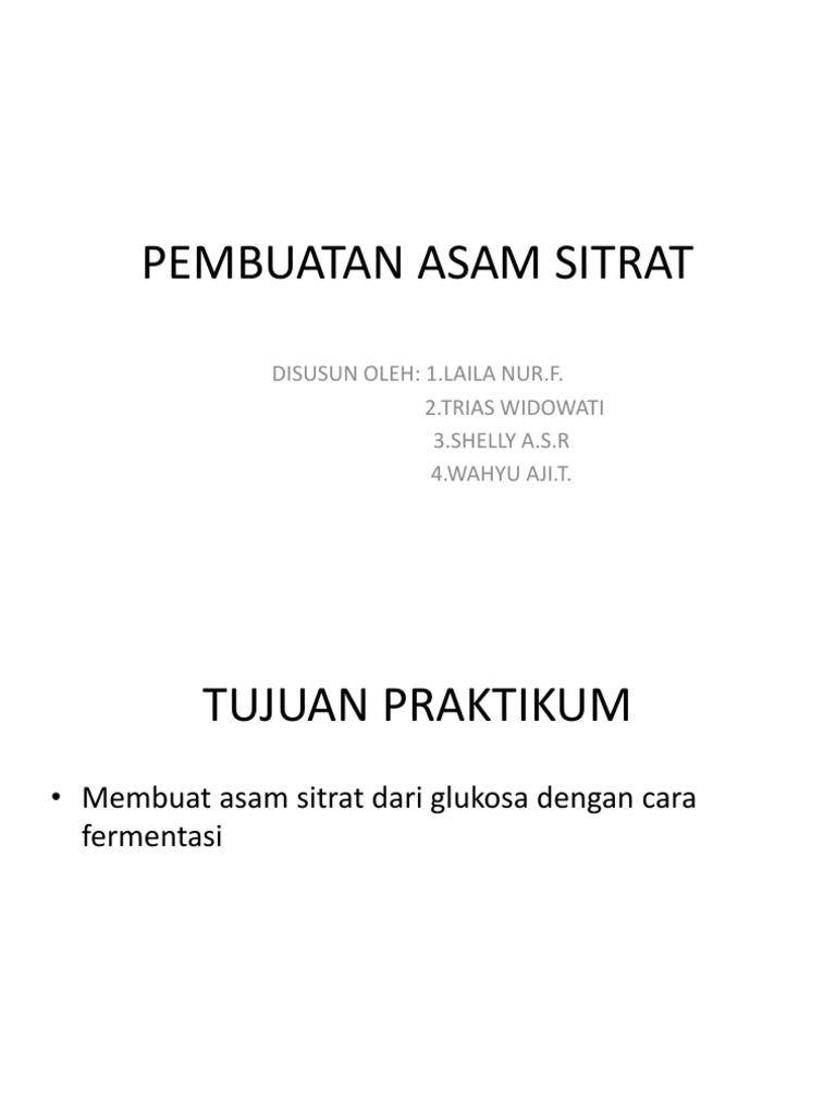 Pembuatan Asam Sitrat | PDF