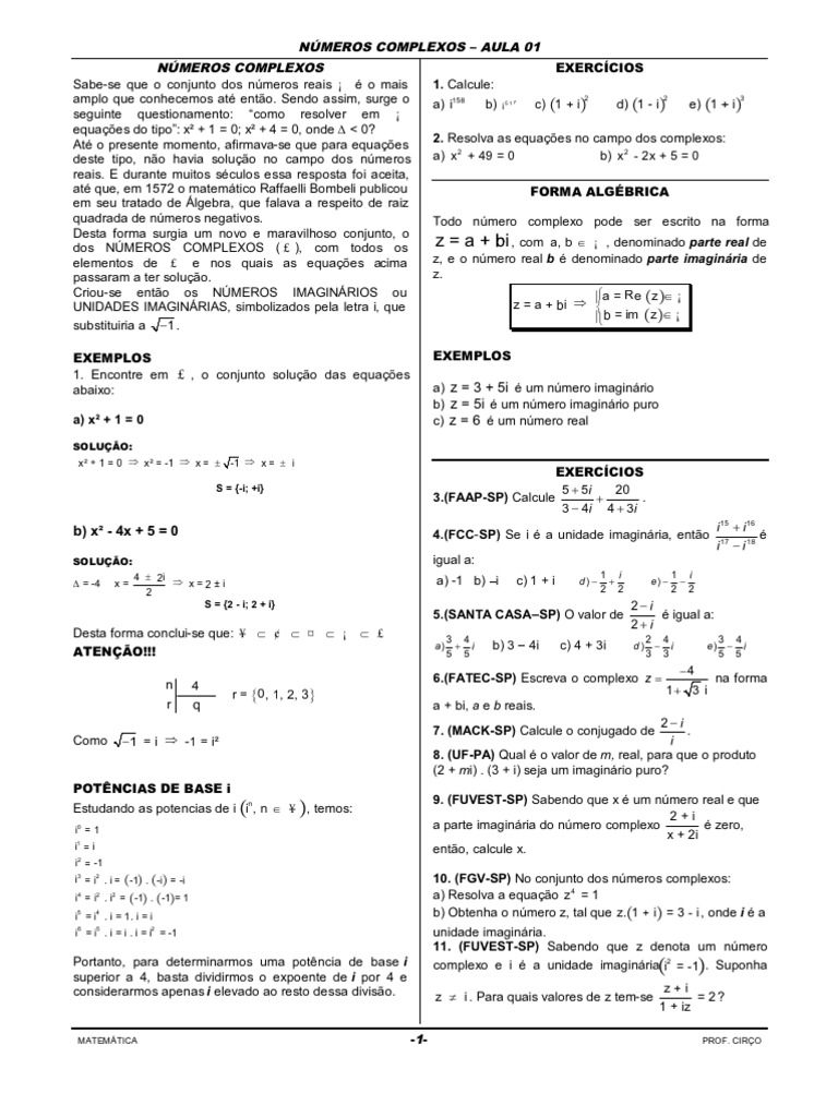 numeros-complexos | Número Complexo | Números