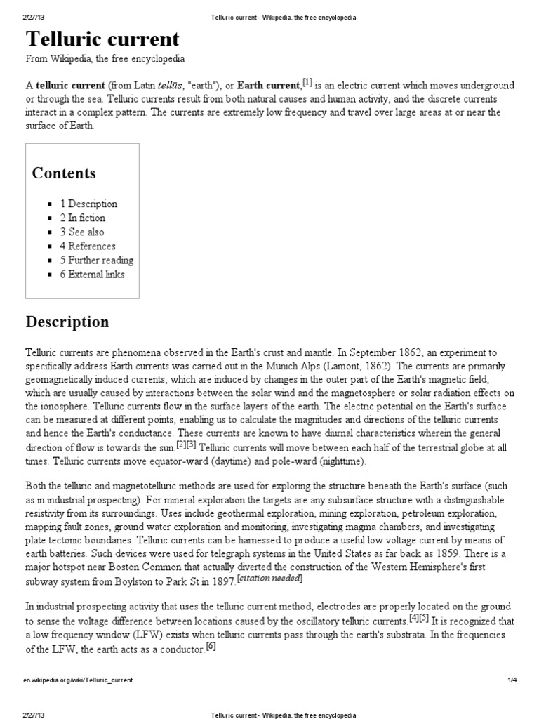 Telluric Current | PDF | Nature | Earth Sciences