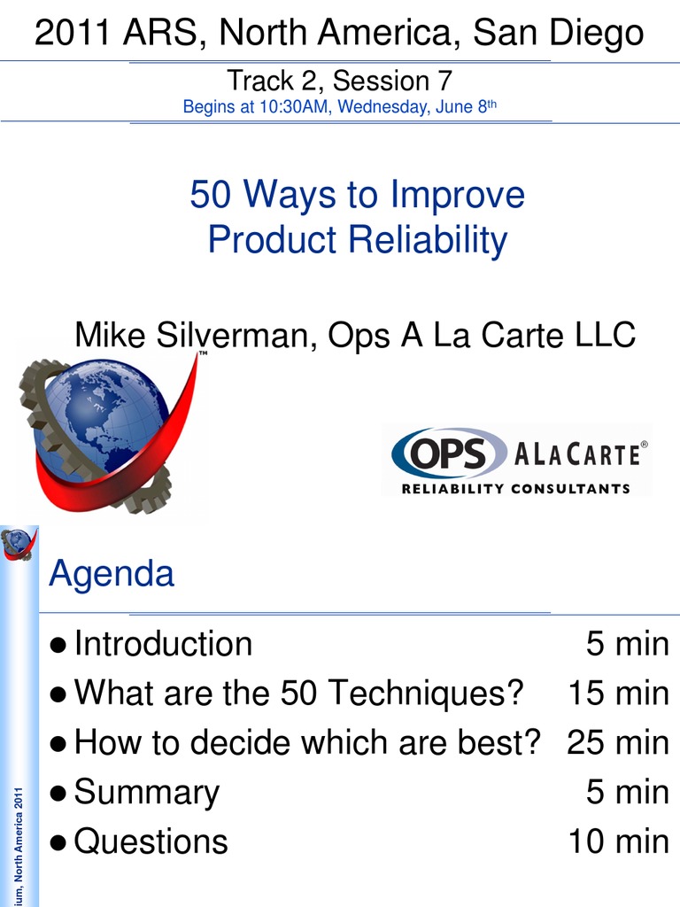 50 Ways to Improve Product Reliability - ARS Presentation 2011 ...