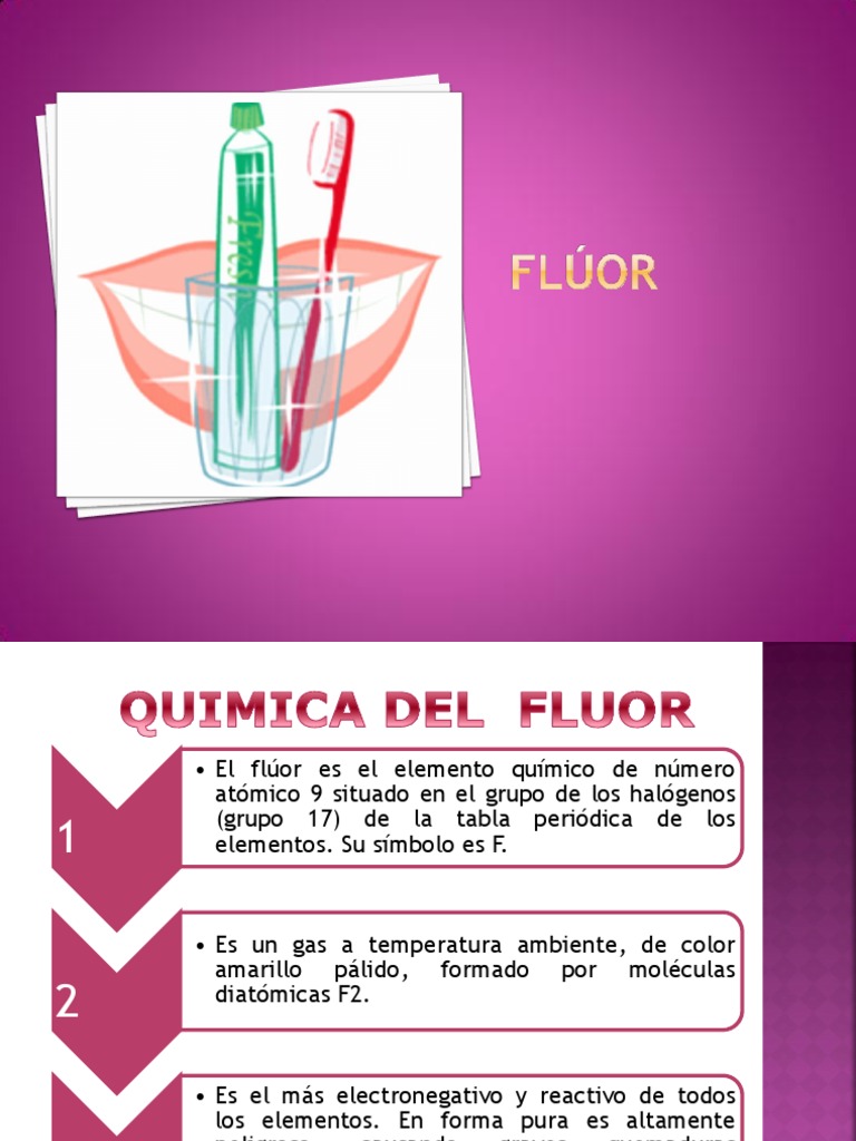 Propiedades y usos del flúor en odontología | PDF | Flúor | Fluoruro