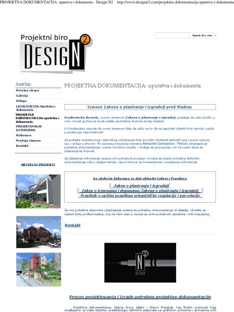 Projektna Dokumentacija - Uputstva I Dokumenta - Design n2 | PDF