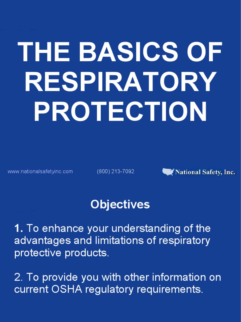 The Basics of Respiratory Protection | PDF | Safety | Chemistry