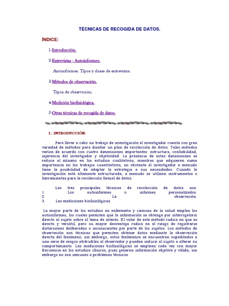 Técnicas Efectivas de Recogida de Datos | PDF | Cuestionario | Observación