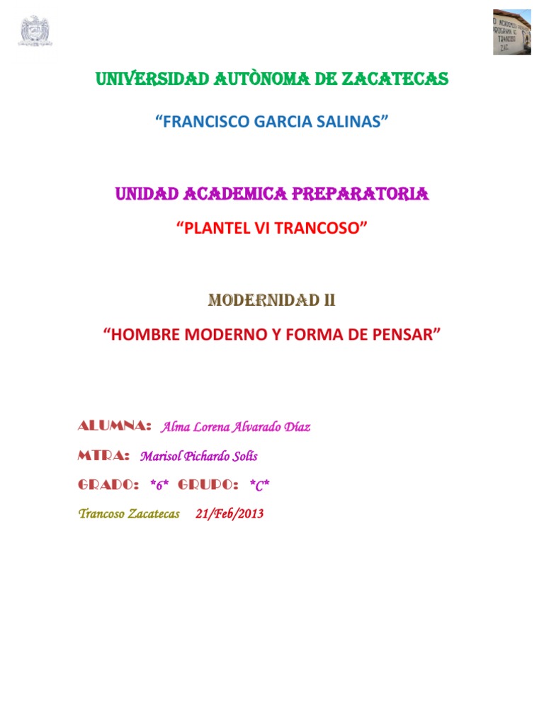 Modernidad III Marisol Pichardo Solis | PDF | Homo Sapiens | Vida