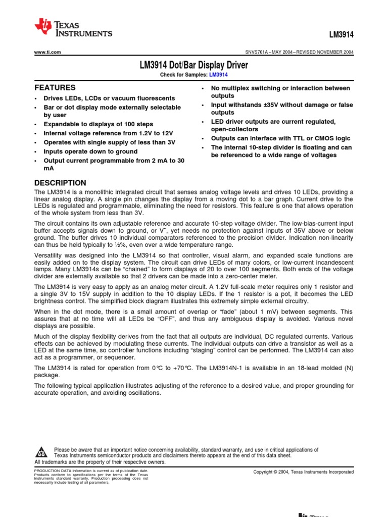 lm3914 PDF | PDF | Computers | Technology & Engineering