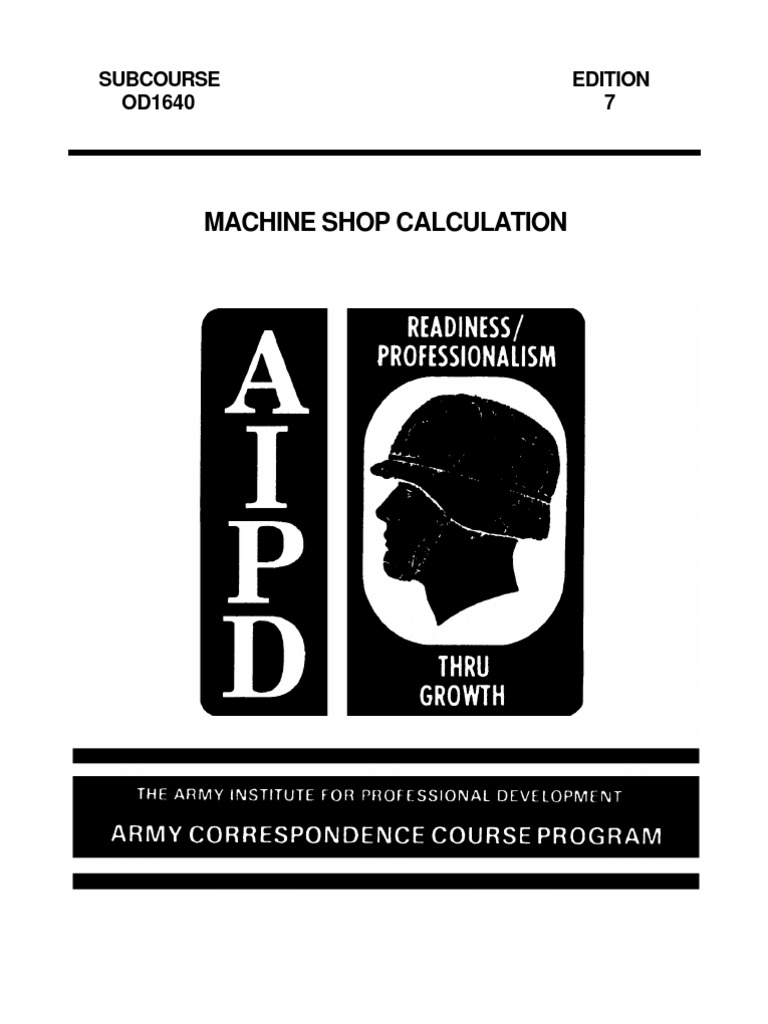 Machinist Course - Machine Shop Calculation | PDF | Fraction ...