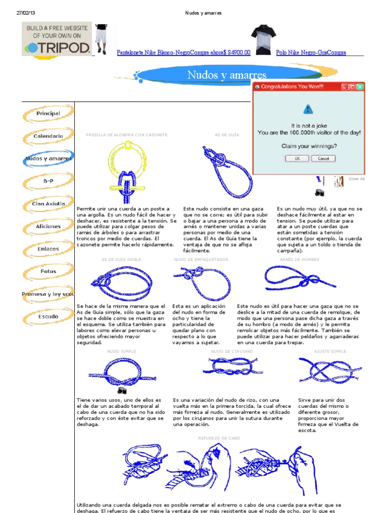 Nudos y Amarres PDF | PDF | Nudo | Cuerda